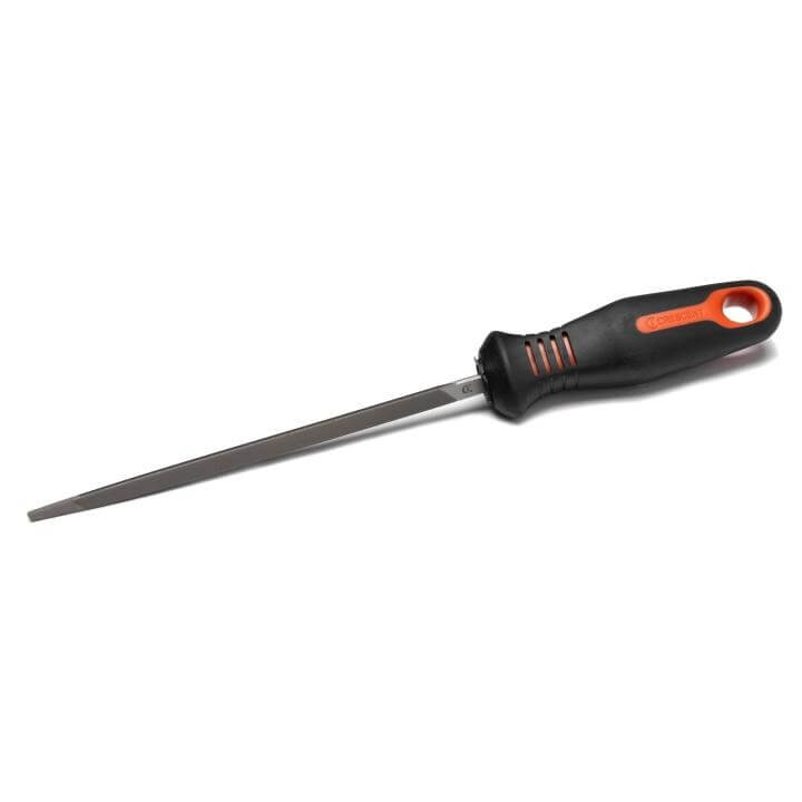 Nicholson 6" Triangle Single Cut Slim Taper File with Ergonomic Handle ...