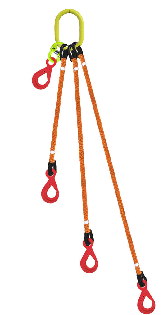 4-Legged Tool Lifting Rope Sling, Self Locking Hooks – Dakota Riggers ...